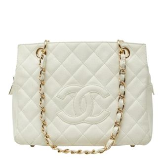Chanel Pre-owned Caviar Chain Shoulder Bag (Petit Timeless Tote) - - Pre-owned - Damen - Wei&szlig; - ONE SIZE