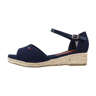 Tommy Hilfiger Femme, Chaussures, Bleu, Taille: 33 EU Sandales compensées à cordes Sandalo