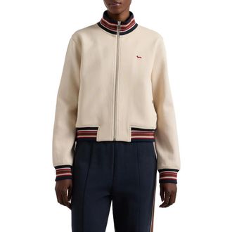 Harmont & Blaine Femme, Vestes, Beige, Taille: 42 FR SweaT-shirt zipp&eacute; style coll&egrave;ge