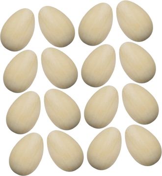 Cabilock Holzeier Ostereier Künstliche Hühnereier 50 Stück Unbemalt Realistisch aus Massivem Holz zum Basteln Malen Zeichnen Selbstgemacht Projekte Pädagogisch