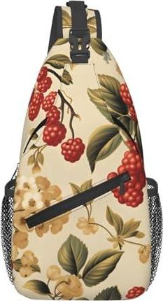 Generic Sacoche Homme Bandouliere Fleurs vintage R&eacute;glable Sac De Poitrine Casual Sac DEpaule pour &eacute;cole Cyclisme Randonn&eacute;e