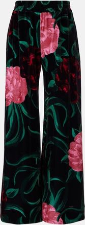 La DoubleJ Bedruckte Palazzo-Hose aus Samt