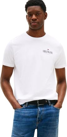 Tommy Hilfiger Herren T-Shirt Kurzarm Stack Tee Regular Fit, Weiß (White), XXL