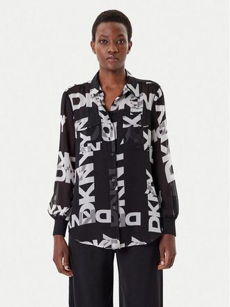 DKNY Hemd P4RA6FXZ Schwarz Regular Fit