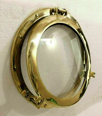 Generic Bullauge, 30,5 cm, maritimes Bullauge, Wandbehang, rund, Bullauge, Schiffsfenster, Bullauge, Glas, Messing, Fensterspiegel, Wanddekoration, Bullaugen