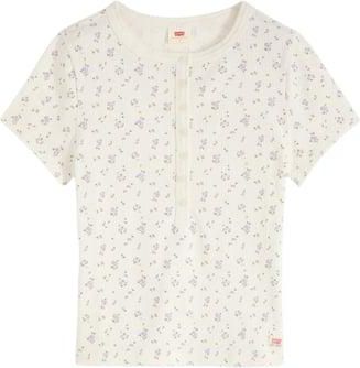 Levi's T-shirt Henley en maille pointelle de coton m&eacute;lang&eacute;
