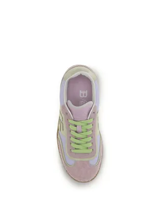 Balmain Womens Sneakers Swan Suede Lilac-Light Green Upper: Calf Trainers Lilac/light
