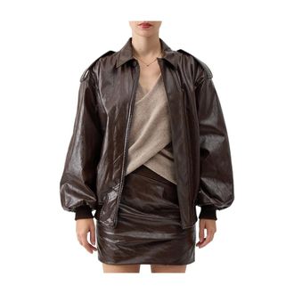 Federica Tosi Femme, Vestes, Brun, Taille: 36 FR Bomber Jacket