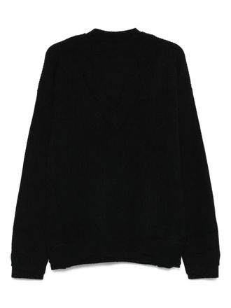 Laneus pull côtelé à col v - Noir