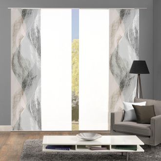 Home Wohnideen home24 Schiebevorhang Torre 4er-Set 60 x 245cm Grau/Steingrau