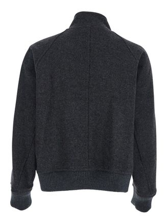 After Pray Mens Grey Jacket With Front Zip Closure Wool Coat