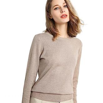 Generic Pull pour femme &agrave; col rond et manches longues en tricot doux coupe ample confortable pour un usage quotidien, la maison, le bureau, les vacances et le