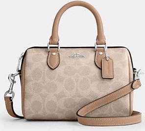 Coach Mini Rowan Umh&auml;ngetasche Aus Signature Canvas f&uuml;r Frauen in Beige
