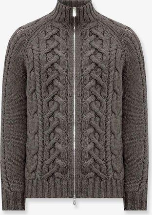 Brunello Cucinelli Cable knit cardigan with zip in cashmere - BRUNELLO CUCINELLI - gender_Man
