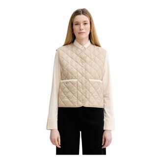 Marc O'Polo Kragenlose gesteppte Weste im Regular Fit - - Jackets - Damen - Beige - 2XS