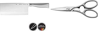 WMF Grand Gourmet Chinesisches Kochmesser 31,5 cm, Spezialklingenstahl, Performance Cut, Klinge 18,5 cm & Grand Gourmet K&uuml;chenschere 20 cm, Kapselheber, S