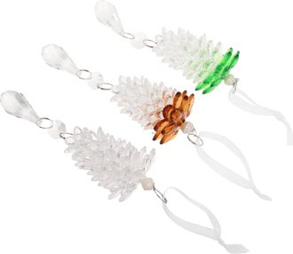 Garneck 3stücke Tannenzapfen-anhänger Aus Acryl Funkelnd Und Rustikal Zum Aufhängen Für Weihnachtsbaum Oder Andere Dekorationselemente in Klarem Design