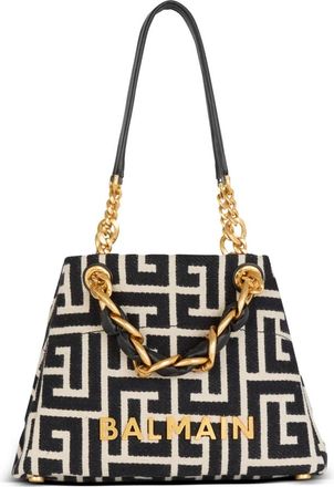 Balmain Femme, Sacs, Noir, Taille: ONE Size Petit sac cabas souple 1945 en jacquard monogramm&eacute;