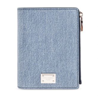 Dolce & Gabbana Ledergeldb&ouml;rse mit Logo-Applikation - - Accessories - Herren - Blau - ONE SIZE