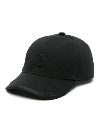 Moncler casquette en coton &agrave; patch logo - Noir