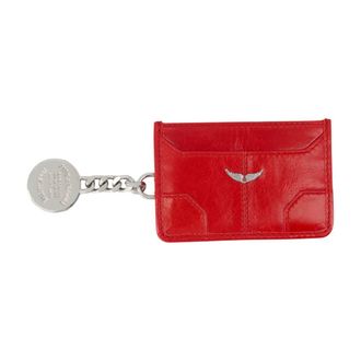 Zadig&Voltaire Womens Calfskin Leather Card Case Red Cases