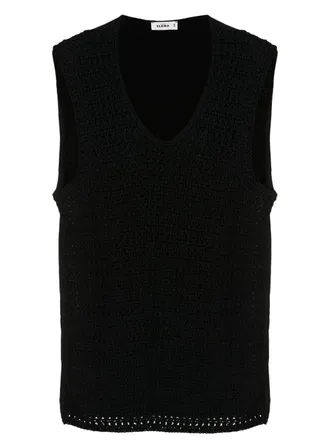 Amir Slama débardeur en crochet à col rond - Noir