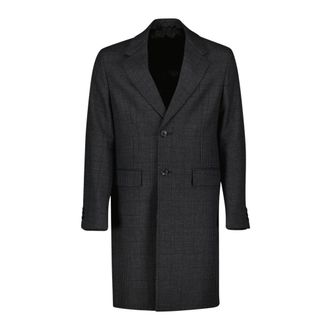 Prada Wollkarierter Mantel - - Coats - Herren - Grau - S