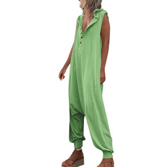 Generic Jumpsuit Damen, Elegant Latzhose Lang Sommer, &Auml;rmellos Overall Playsuit Arbeitslatzhose Oversize Locker Bib Strampler Latzhose Damen Arbeitshose Kusch