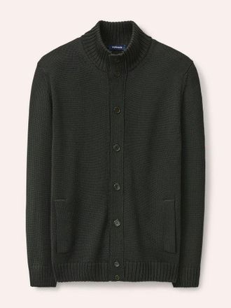 Walbusch Strickjacke Herren Strick-Blouson mit Merinowolle Stehkragen, modern, pflegeleicht