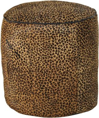 DKD Home Decor Dkd Home Decor - leder-fussst&uuml;tze 46X46X50 braun leopardenleder Material Farbe multicolor Familie kissen und schuh-fussst&uuml;tzen Details