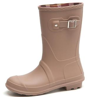 Pangolin Bottes de Pluie Femme Imperm&eacute;ables Mi-Mollet, Bottes PVC &agrave; Enfiler avec Boucle D&eacute;corative, Semelle Crant&eacute;e Antid&eacute;rapante, Bottes de Jardin et Marche A