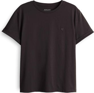 OPUS Damen Kurzarmshirt | SERZ T-Shirt Regular aus Organic Cotton Midnight Brown, 38