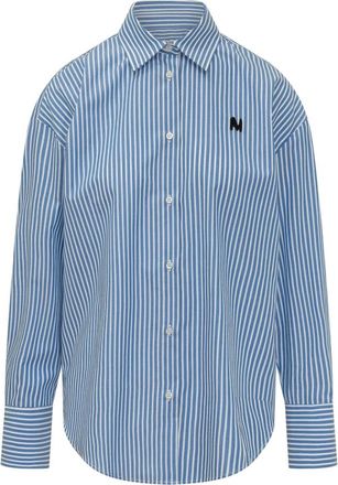 Msgm Msgm, Femme, Blouses et Chemises, Bleu, Taille: 38 FR Camicia