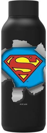 Quokka Solid Jet Black Thermosflasche, Edelstahl, 510 ml, Superman