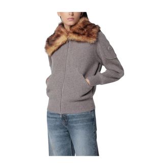 Moose Knuckles Corina Fzip Sweater - - Knitwear - Damen - Grau - XS