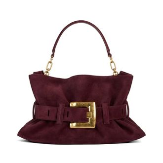 Balmain Femme, Sacs, Rouge, Taille: ONE Size Sac Medium Anthem en cuir su&egrave;de
