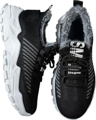 Generic Baskets Femme Chaussures dhiver avec Doublure en Peluche Lacets Chaussures de Course Semelle &Eacute;paisse Antid&eacute;rapante Chaude L&eacute;g&egrave;res Fitness Sport Sneake