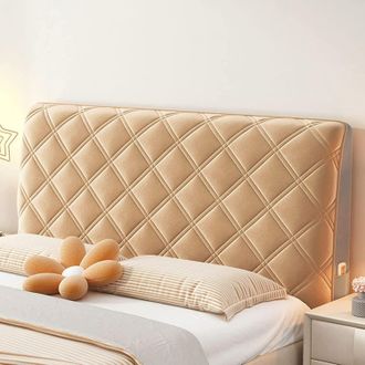 Generic Dicke Gesteppte staubdichte Schutzh&uuml;lle aus dickem Samt BBB f&uuml;r Doppelbett Einzel Kingsize Betten Bettkopfteil Bezug mit Tasche f&uuml;r Schlafzimmerdekora