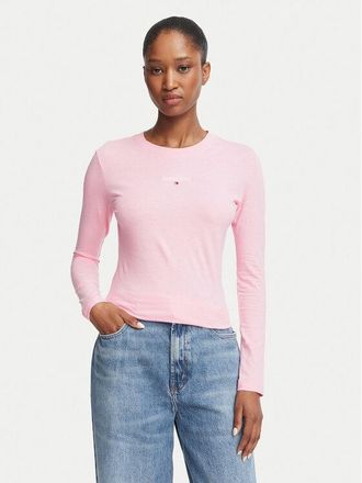 Tommy Jeans Bluse Classic Logo DW0DW23248 Hellrosa Slim Fit