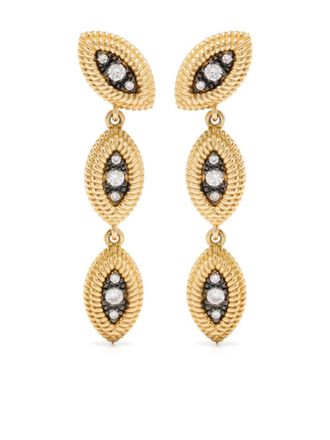 Leandra boucles doreilles Cabo Dragon en or 18ct pavées de diamants