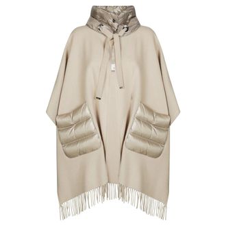 Herno Ultraleichtes Poncho mit Warmen Details - - Jackets - Damen - Beige - ONE SIZE