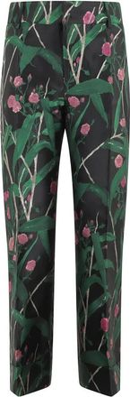 La DoubleJ Femme, Pantalons, Multicolore, Taille: 40 FR Pantalon Cropped en Jacquard de Bambou