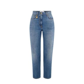 Elisabetta Franchi Balloon Jeans mit Schmuck-Vorh&auml;ngeschloss - - Jeans - Damen - Blau - W30