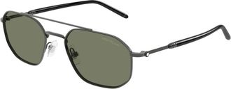 Montblanc Montblanc, Homme, Accessoires, Gris, Taille: 55 MM Mb0481S 003 Lunettes de soleil
