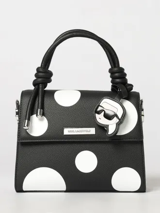 Karl Lagerfeld Mini-Handtasche aus Kunstleder mit Polka-Dots und Charm