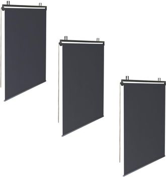 IDMarket Idmarket - Satz von 3 Rollos B.124 x h. 225 cm f&uuml;r Pergola anthrazitgrau