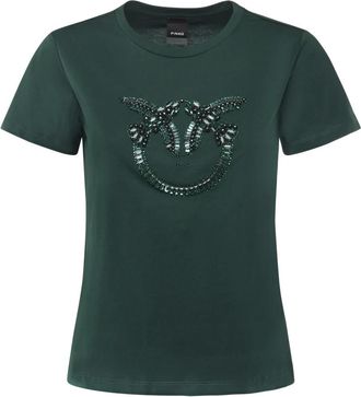 Pinko Pinko, Femme, Tops, Vert, Taille: 38 FR T-Chemises