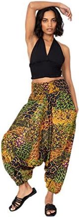 Likemary Combinaisons et Pantalons Sarouel pour Femme - Convertible 2 en 1 - Combinaisons Sarouel pour Femme - Sarouel - Marine Bleu & Jaune Plus