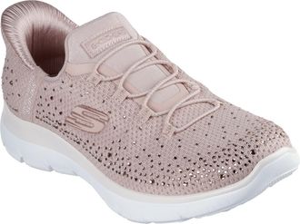 Skechers Womens Summits-Brilliant Shine Hands Free Slip-ins Sneaker, Light Mauve=ltmv, 40 EU