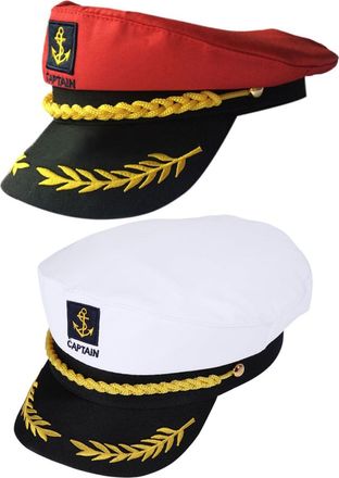 Hemoton 2 St&uuml;ck Yacht Kapit&auml;nsm&uuml;tze Marinehut aus Weichem Material mit Gesticktem Muster Atmungsaktiv f&uuml;r Erwachsene Unisex Kost&uuml;m und Segelparty Zubeh&ouml;r
